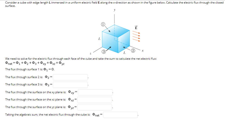 Solved Consider a cube with edge length L immersed in a | Chegg.com