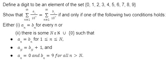 Solved Define a digit to be an element of the set | Chegg.com