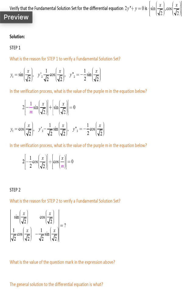 Solved Verify that the Fundamental Solution Set for the | Chegg.com