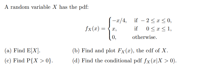 Solved A random variable x ﻿has the | Chegg.com