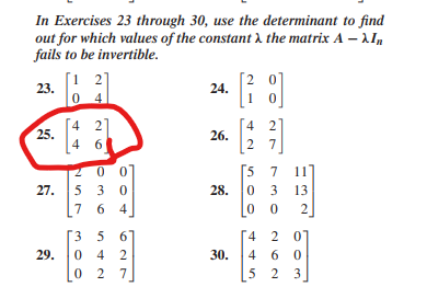 Solved In Exercises 23 ﻿through 30, ﻿use the determinant to | Chegg.com