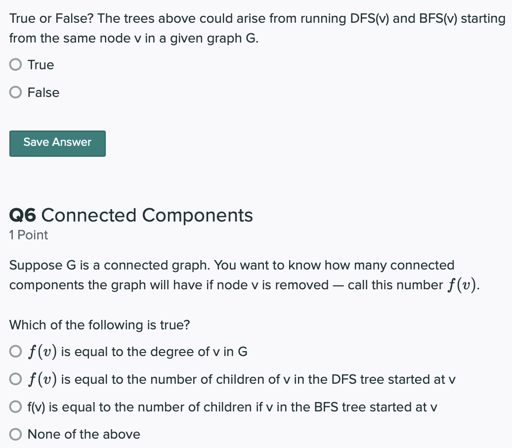 Solved Two trees are shown below. Each is either a BFS tree | Chegg.com