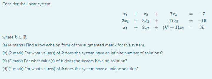 Solved Consider the linear system | Chegg.com