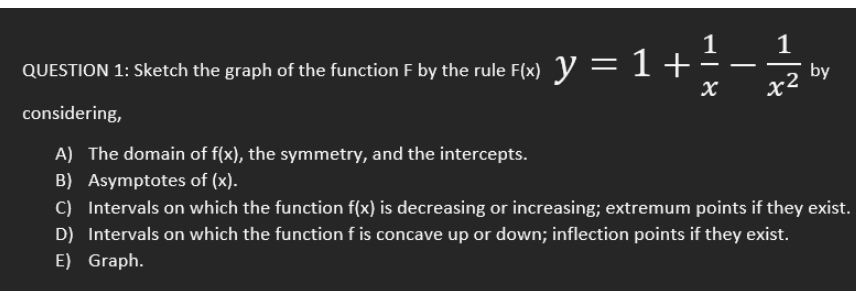 Solved QUESTION 1: Sketch the graph of the function F by the | Chegg.com