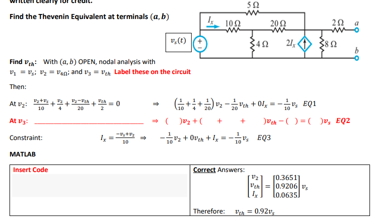 Solved CCheck to see if the nodal equation for V2 is | Chegg.com