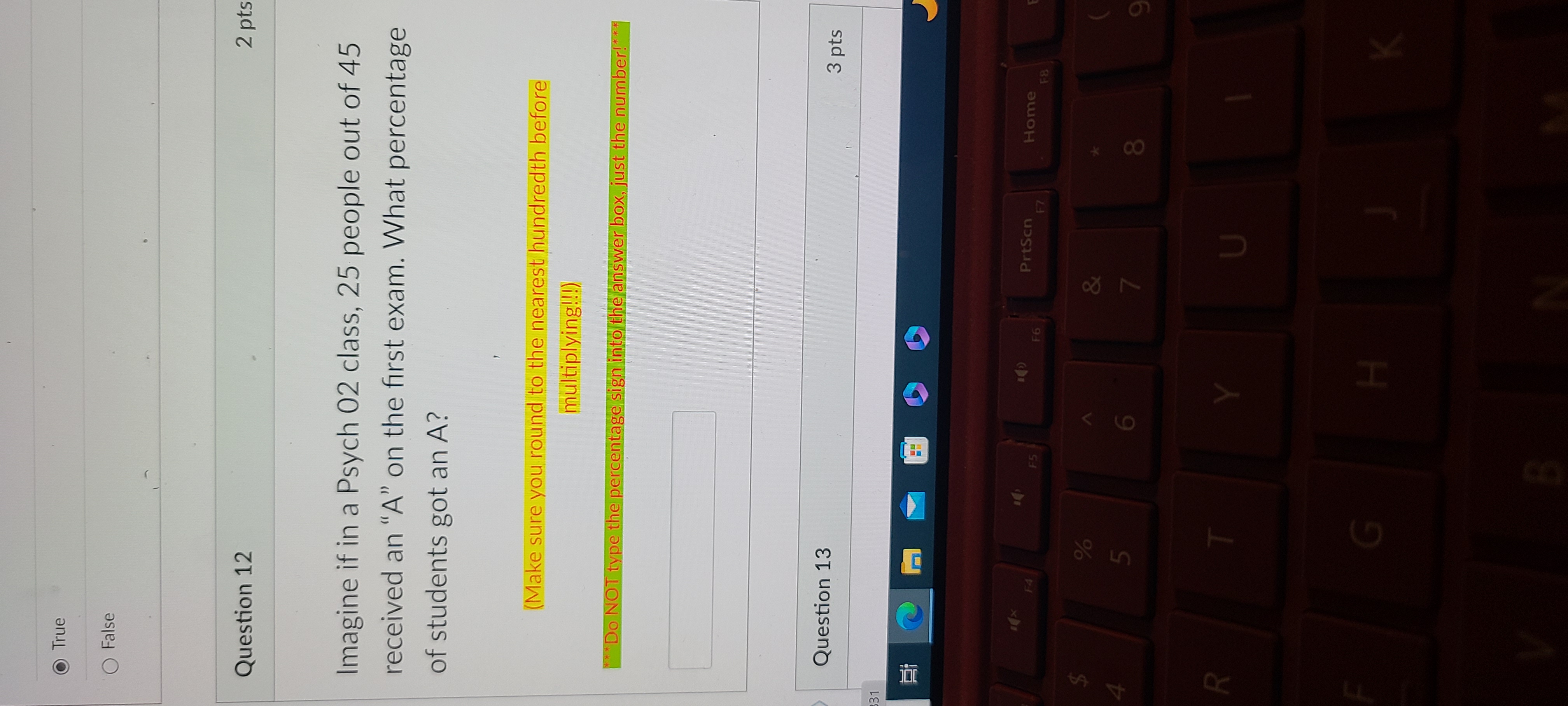 Solved True False Question 12 2 Pts Imagine If In A Psych 02