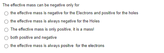 Solved The effective mass can be calculated starting from | Chegg.com