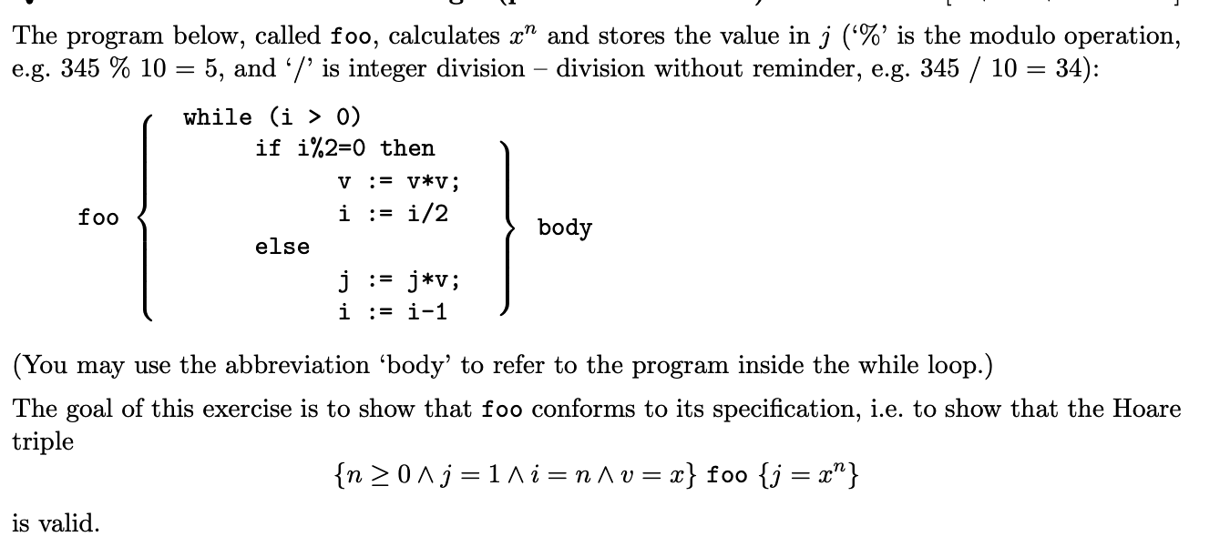 Solved The program below, called foo, calculates x" and | Chegg.com