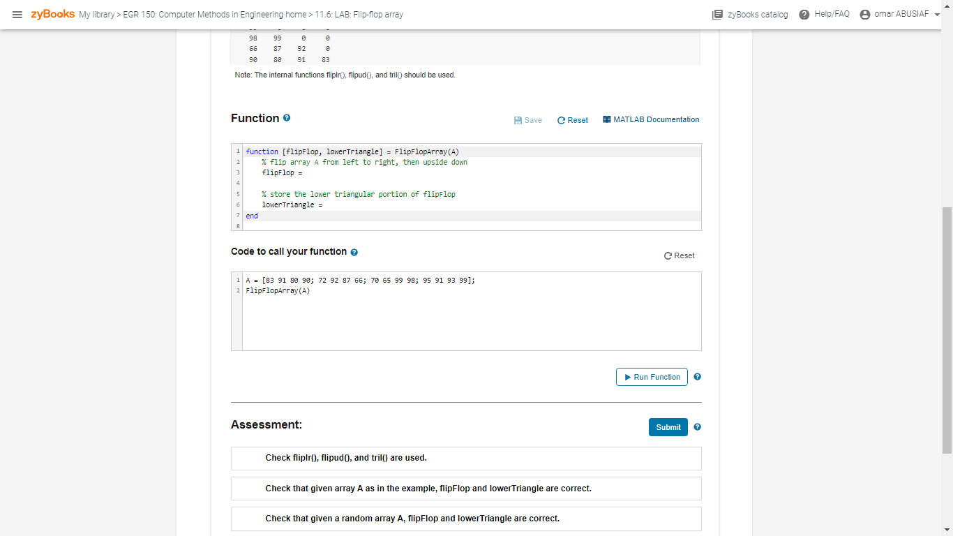 Solved zyBooks catalog ? Help/FAQ e omar ABUSIAF = zyBooks | Chegg.com