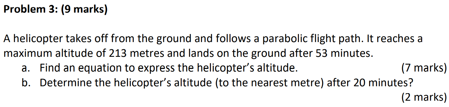 Solved A helicopter takes off from the ground and follows a | Chegg.com