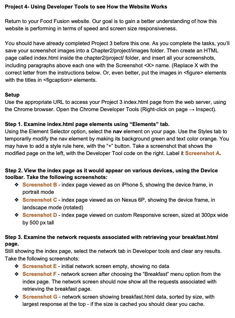 Solved Project 4- Using Developer Tools to see How the | Chegg.com