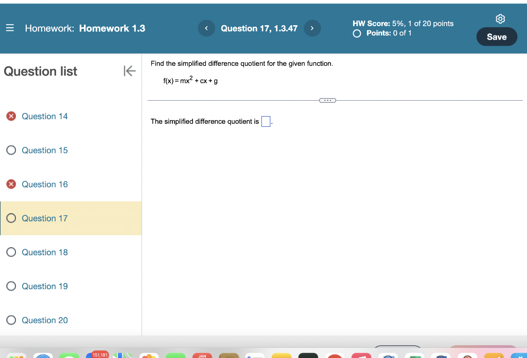 Solved Question list /← Find the simplified difference | Chegg.com