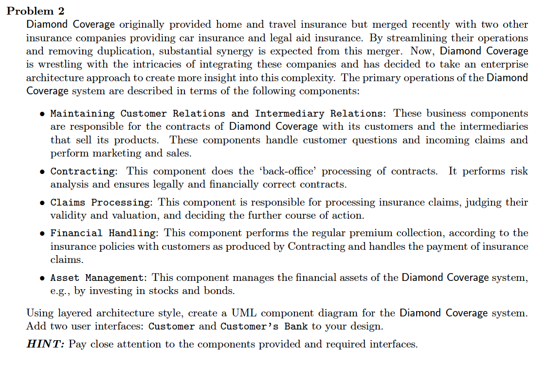 Solved roblem 2 Diamond Coverage originally provided home | Chegg.com