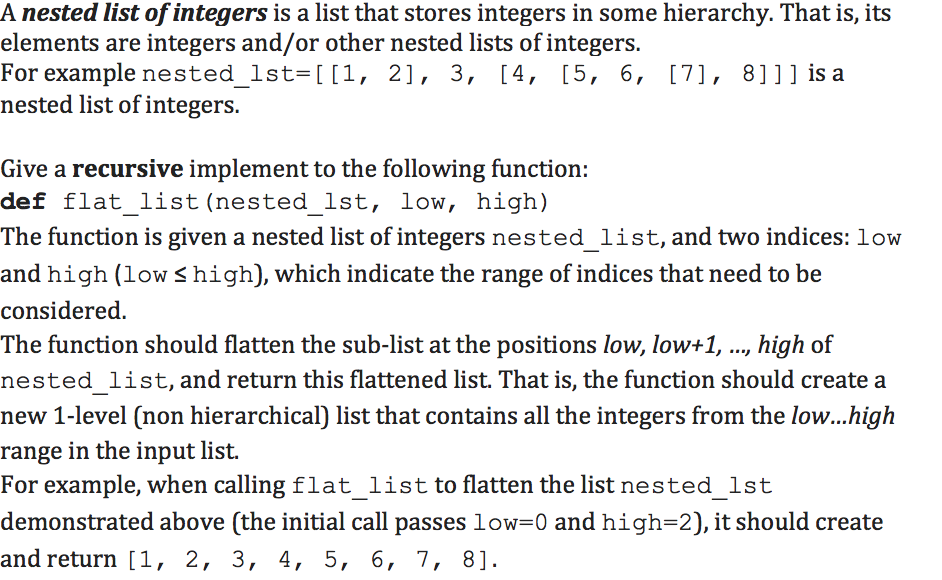 Solved A nested list of integers is a list that stores | Chegg.com