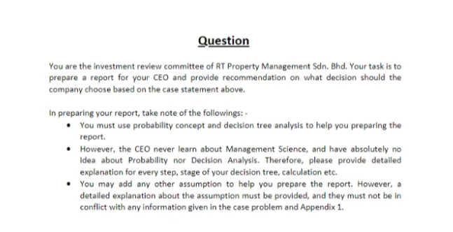 Solved Case Study RT Property Management Sdn. Bhd. is a | Chegg.com