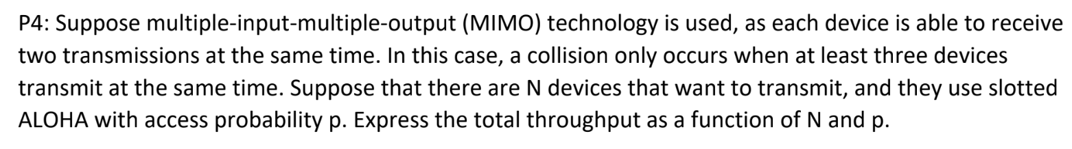 Solved P4: Suppose multiple-input-multiple-output (MIMO) | Chegg.com