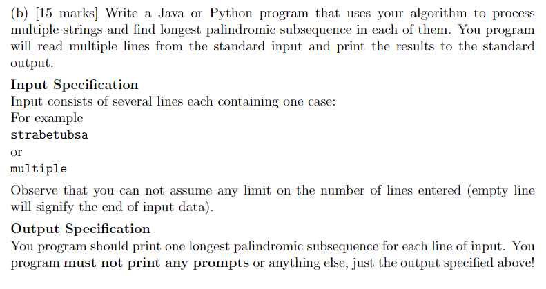 Solved [20 marks] Dynamic Programming and Reduce to Known; | Chegg.com