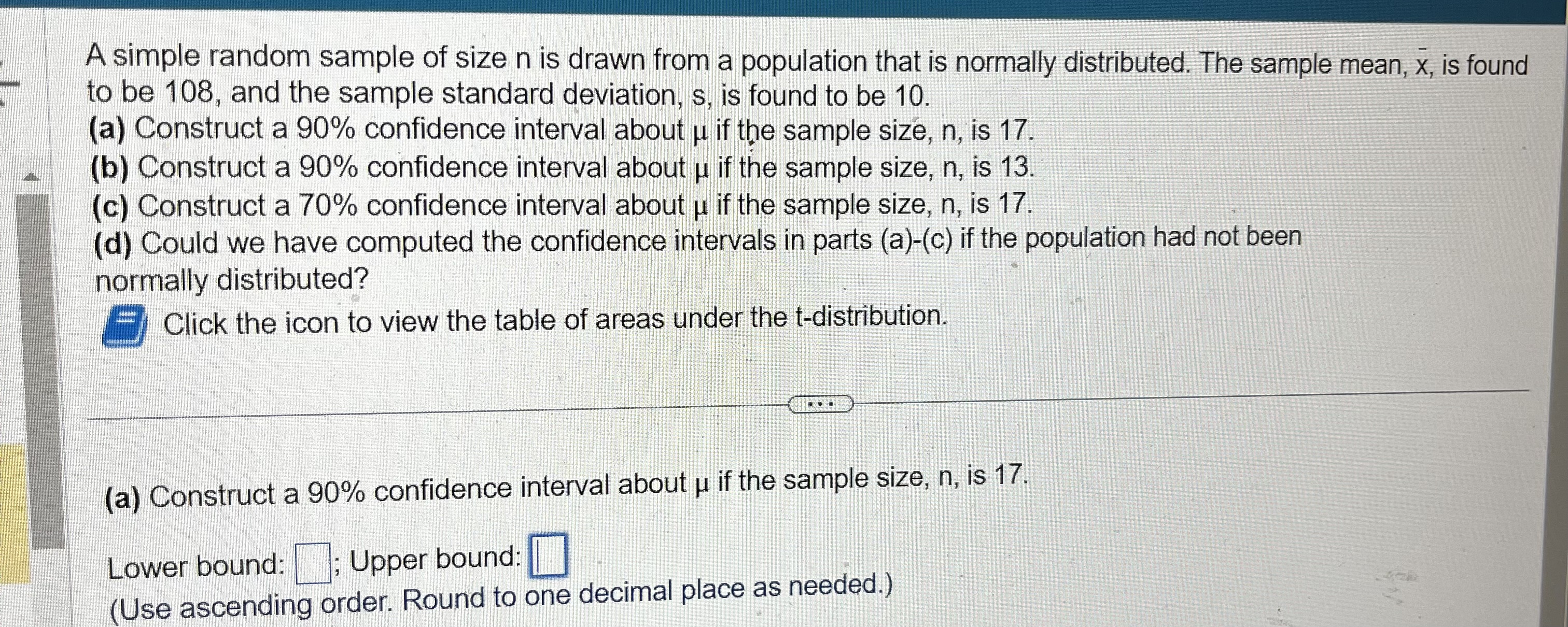 Solved A simple random sample of size n is drawn from a | Chegg.com