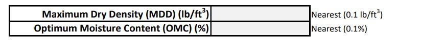 Solved Maximum Dry Density (MDD) (lb/ft) Optimum Moisture | Chegg.com