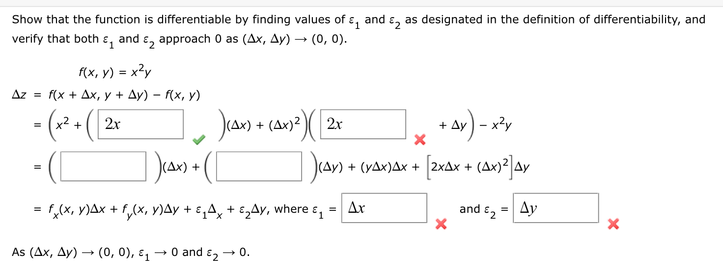 Solved Show that the function is differentiable by finding | Chegg.com