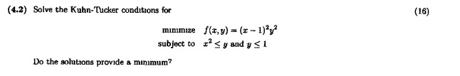 Solved (4.2) ﻿Solve the Kuhn-Tucker conditions for | Chegg.com