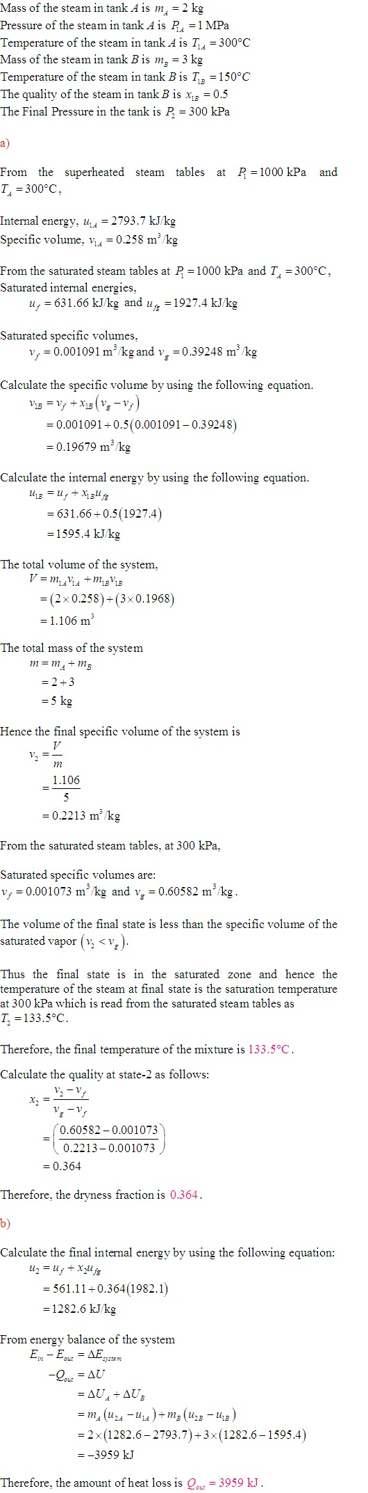 (Solved) - Two tanks (Tank A and Tank B) are separated by a partition ...
