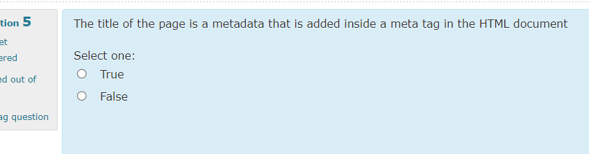 Solved The title of the page is a metadata that is added | Chegg.com