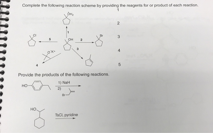 Solved Complete the following reaction scheme by providing | Chegg.com