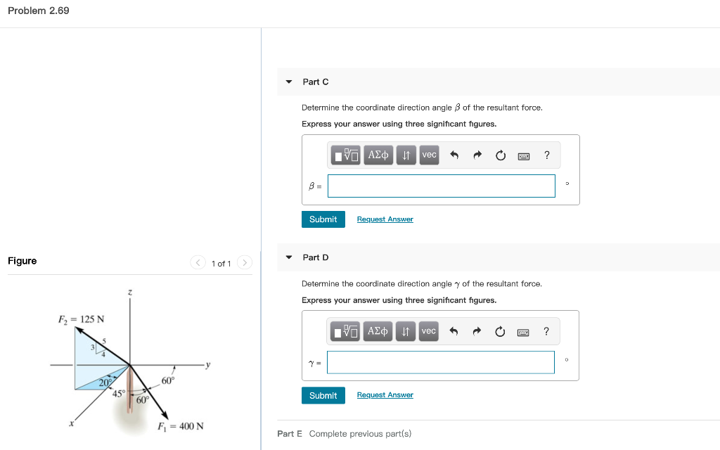 Solved Part A Determine the magnitude of the resultant | Chegg.com