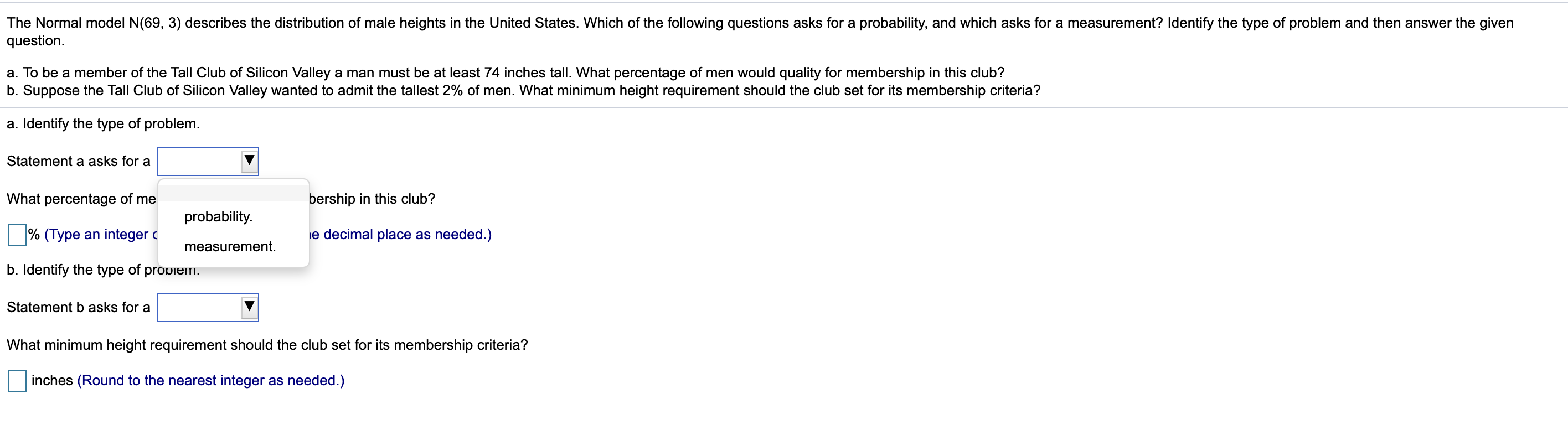 Solved The Normal model N(69, 3) describes the distribution | Chegg.com