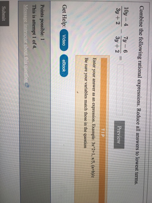 Solved Combine the following rational expressions. Reduce | Chegg.com