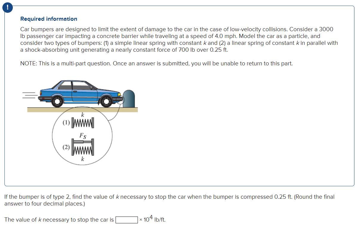 Solved Required information Car bumpers are designed to | Chegg.com