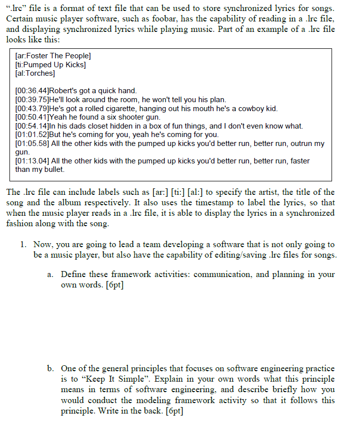 Solved "Irc" file is a format of text file that can be used | Chegg.com