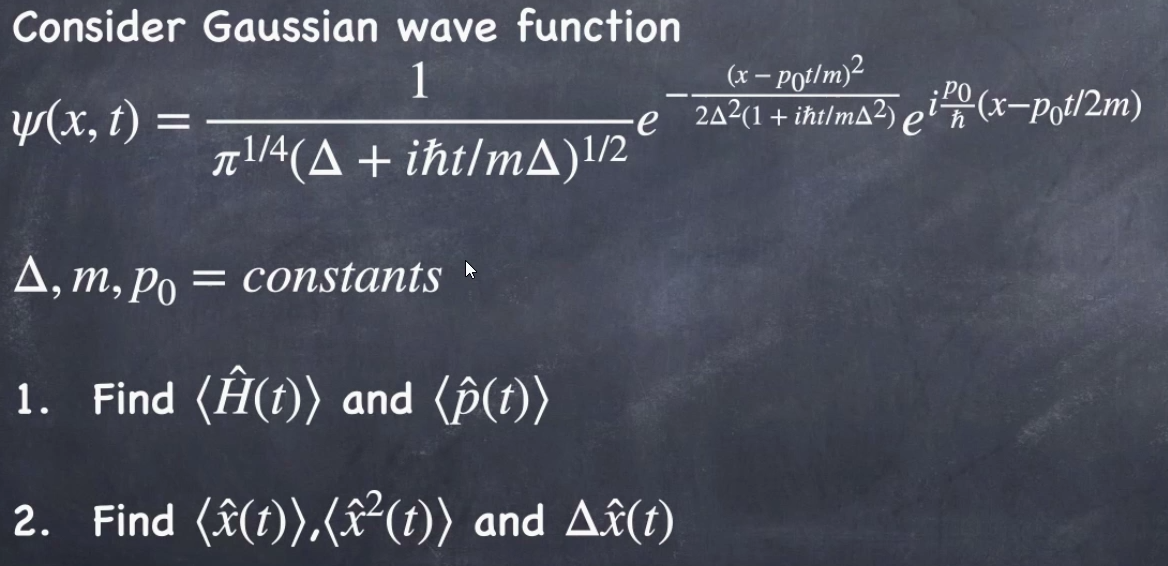 Solved 1 Consider Gaussian wave function (x – Potlm)2 y(x, | Chegg.com