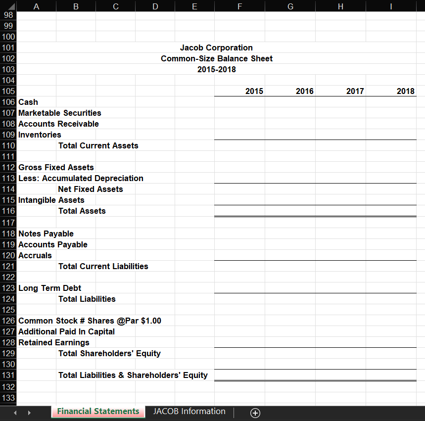 Solved Balance Sheet Spreadsheet Example Financial | Chegg.com