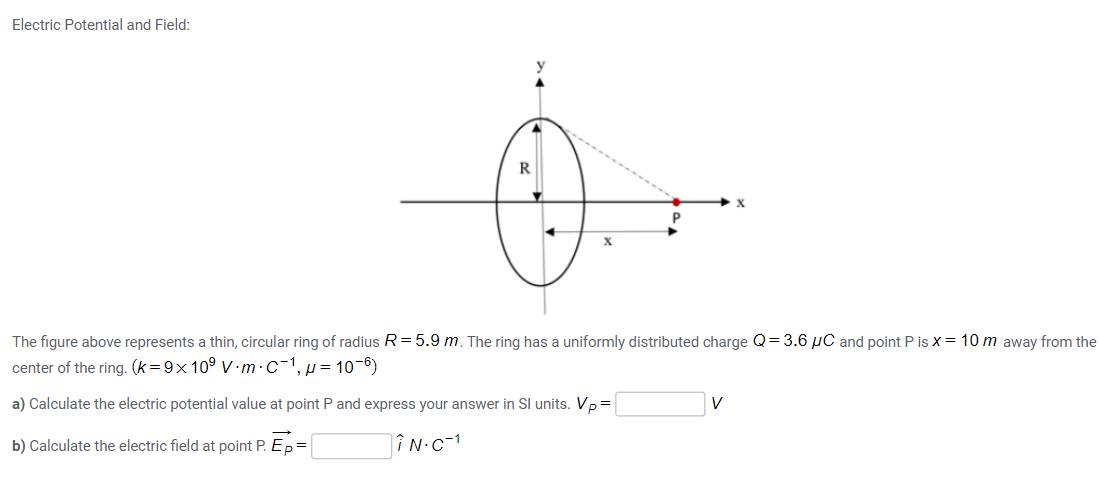 Solved Electric Potential and Field: R Х The figure above | Chegg.com