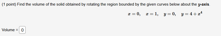 Solved Calculus II: Disc Method - ﻿Find the volume of the | Chegg.com
