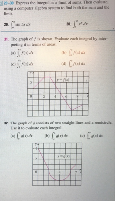 Solved sums. Then evaluate, 29-30 Express the integral as a | Chegg.com