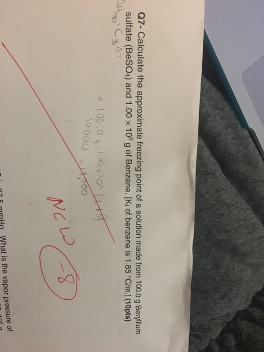 Solved Q7- Calculate the approximate freezing point of a | Chegg.com