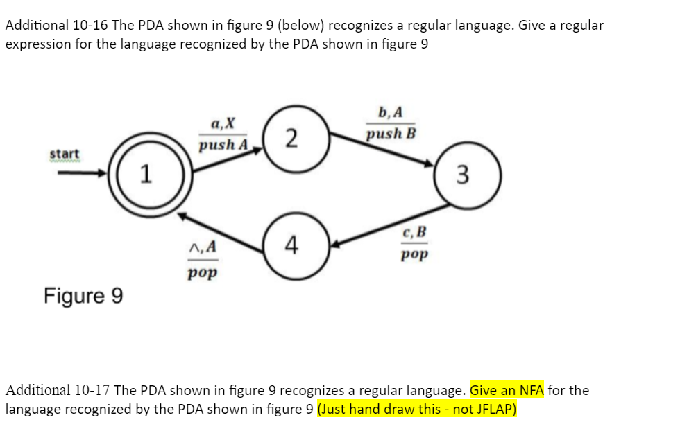 Additional 10-16 The PDA shown in figure 9 (below) | Chegg.com