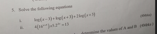 Solved 5. Solve the following equations i. | Chegg.com