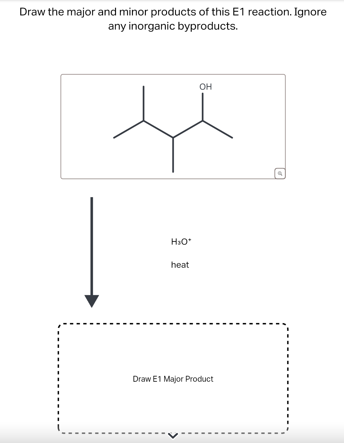 Solved Draw the major and minor products of this E1 | Chegg.com