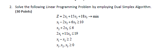 Solved 2. Solve the following Linear Programming Problem by | Chegg.com