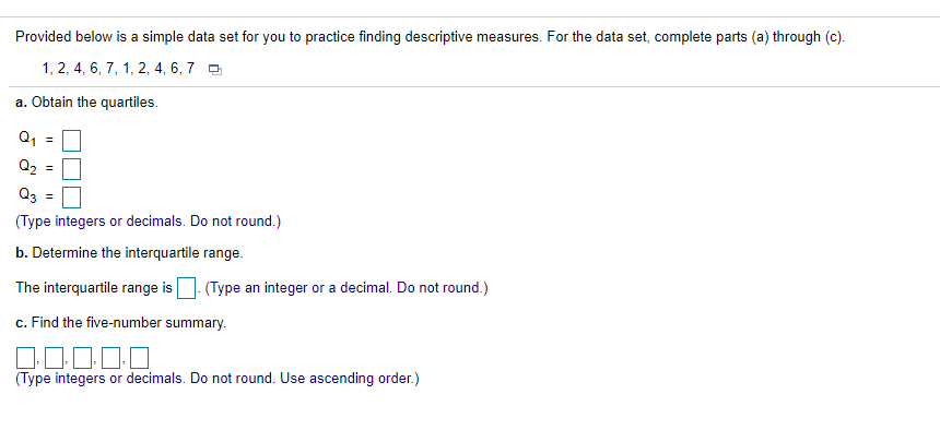 Solved Provided below is a simple data set for you to | Chegg.com