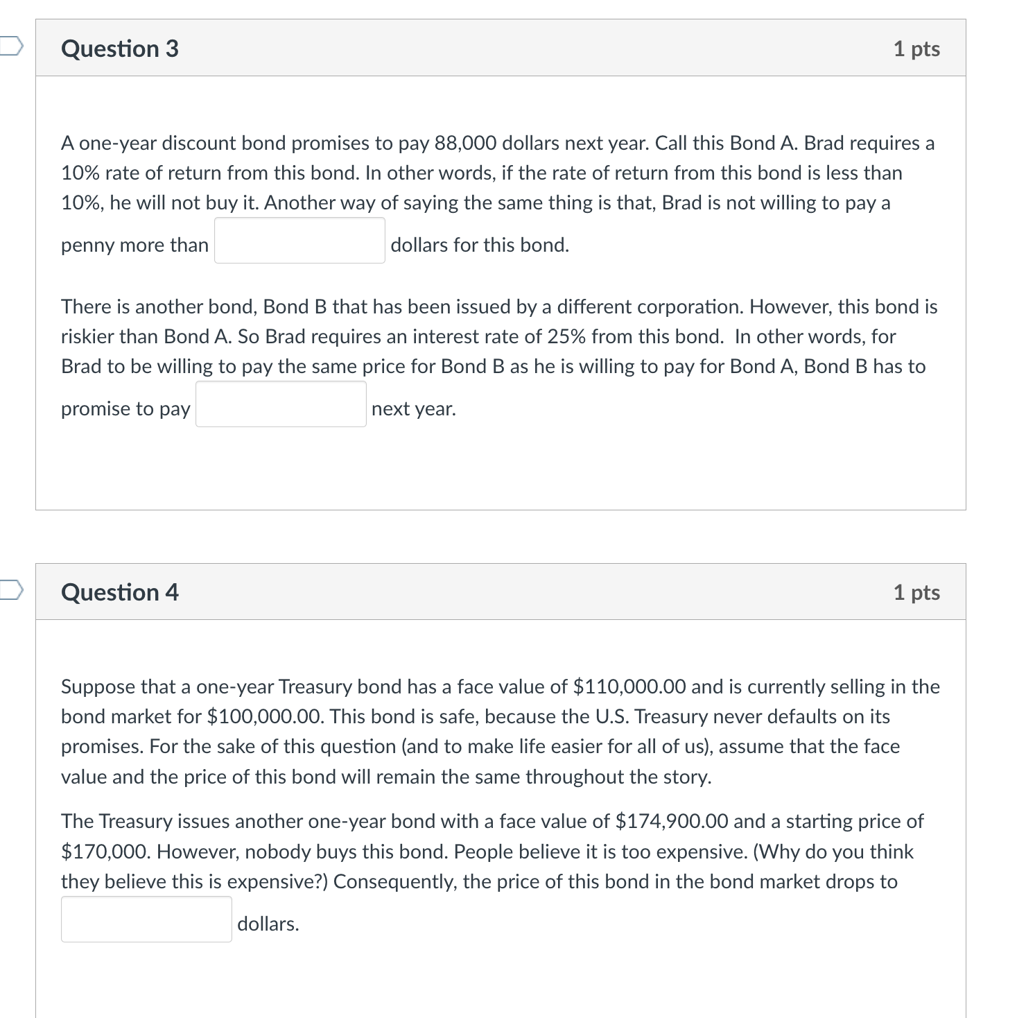 Solved A one-year discount bond promises to pay 88,000 | Chegg.com
