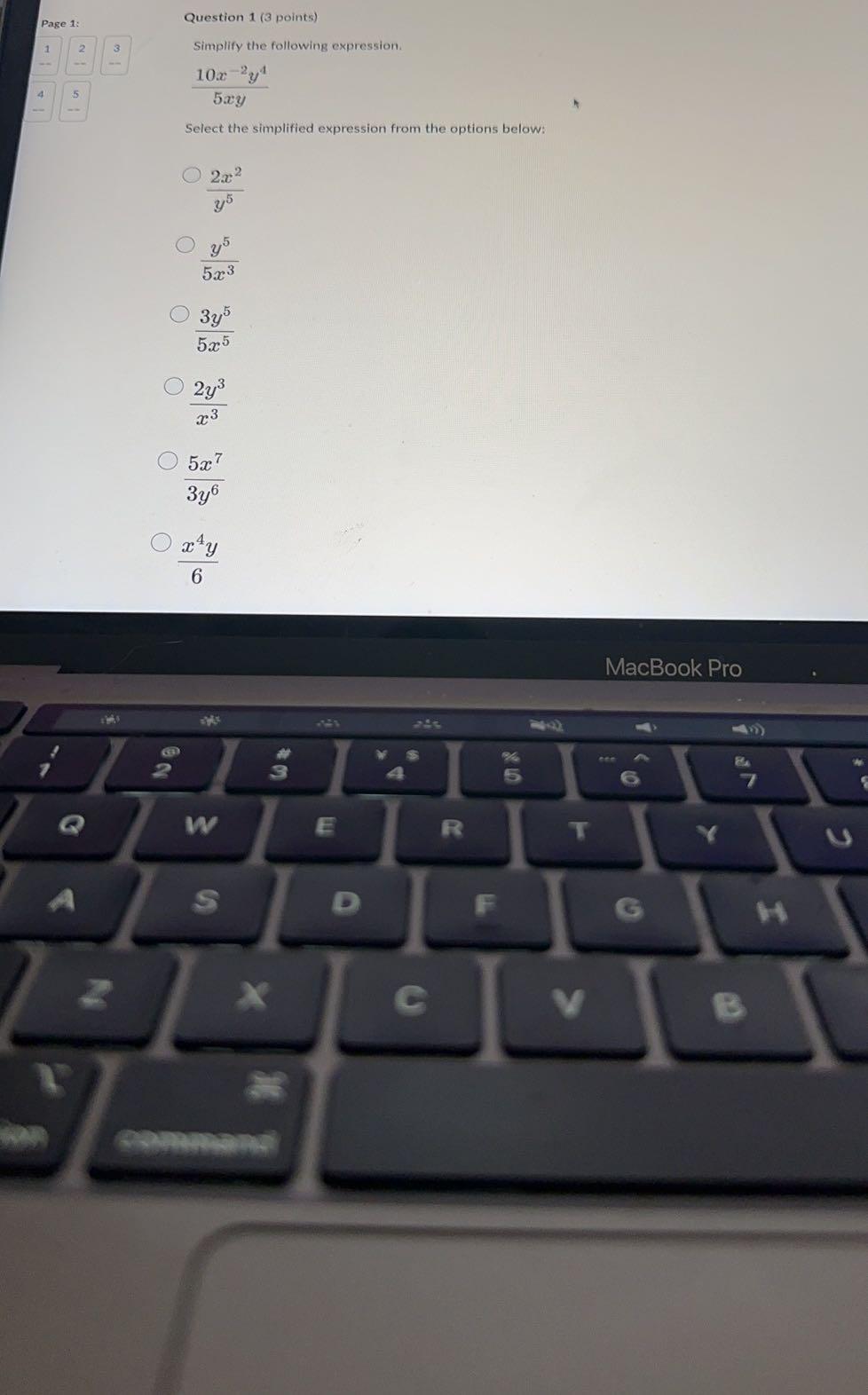 Solved Question 1 (3 points) Simplify the following | Chegg.com