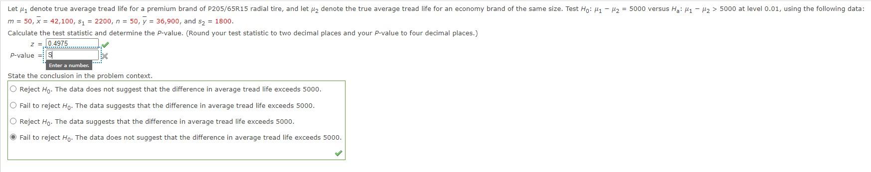 Solved m=50,xˉ=42,100,s1=2200,n=50,yˉ=36,900, and s2=1800. | Chegg.com