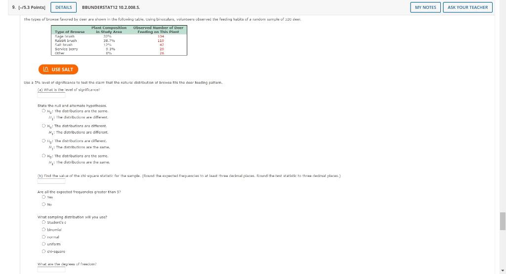 Solved 9. [-/5.3 Points ! DETAILS BBUNDERSTAT12 10.2.008.5. | Chegg.com