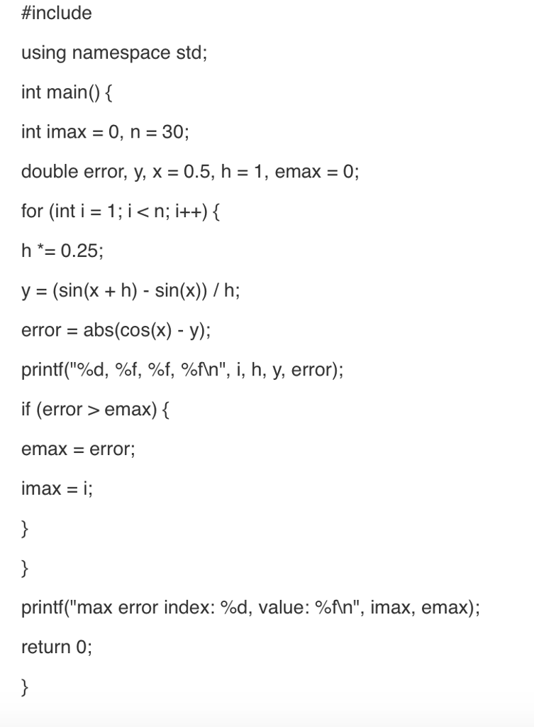 Solved #include using namespace std; int main int imax 0, n | Chegg.com