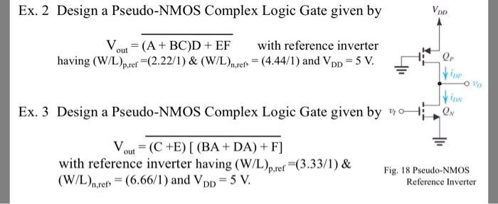 Solved Ex. 2 Design a Pseudo-NMOS Complex Logic Gate given | Chegg.com